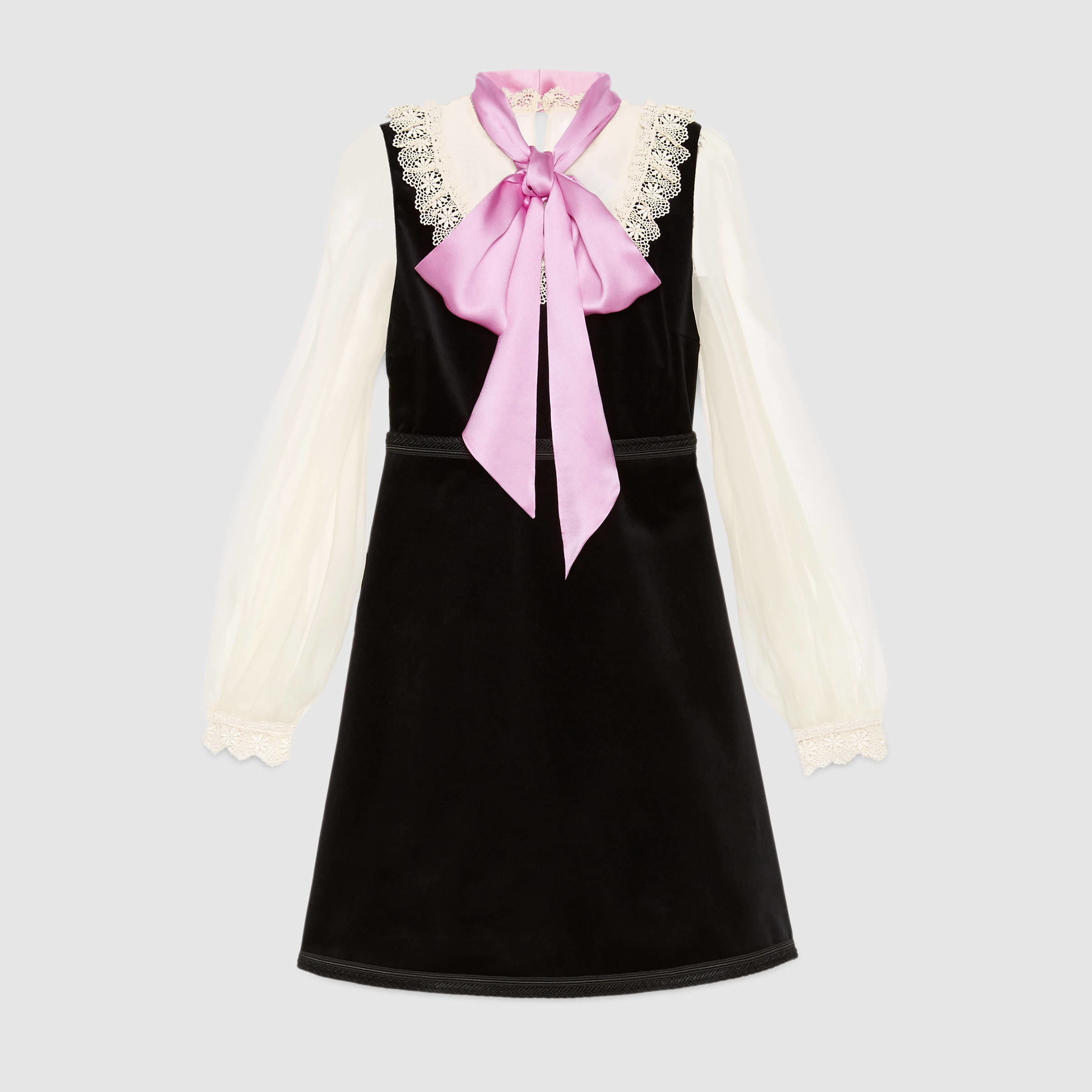 Gucci Velvet Dress With Bow In Black Lyst